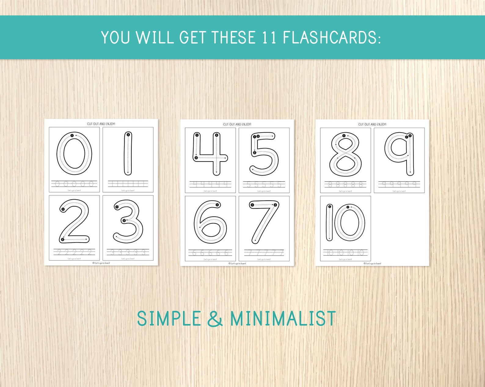 Numbers Formation Flashcards, 0 to 10 With Tracing Practice, Math Cards ...