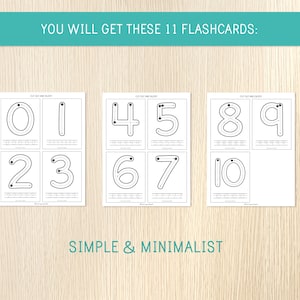 Numbers Formation Flashcards, 0 to 10 With Tracing Practice, Math Cards ...