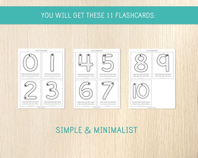 Numbers Formation Flashcards, 0 to 10 With Tracing Practice, Math Cards ...