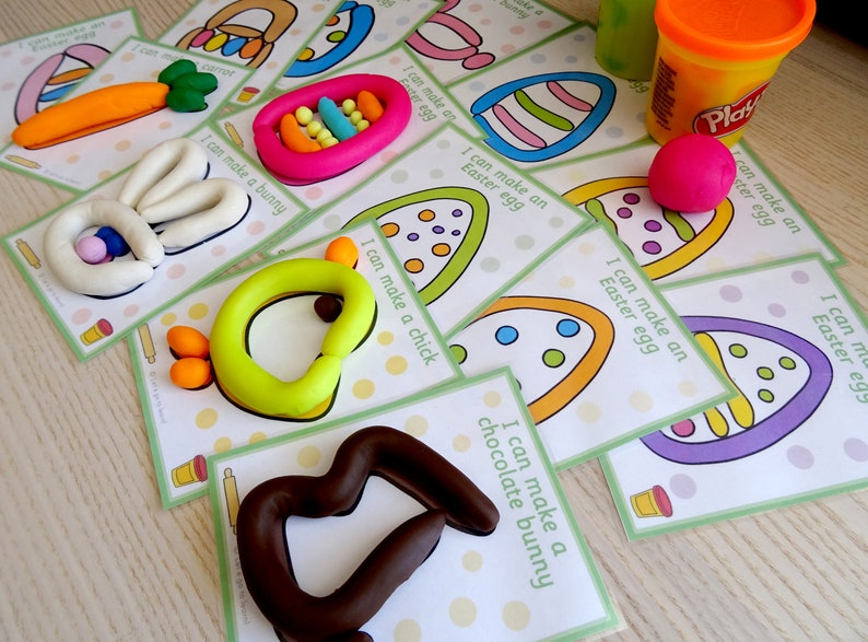 Easter Play Dough Mats, 14 Visual Cards, Play Doh, Toddler Activity ...