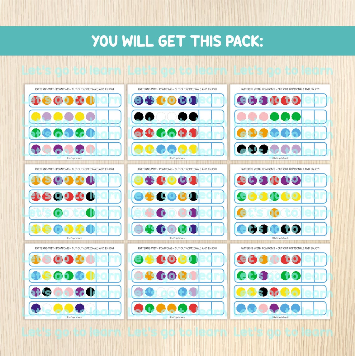 Patterns With Pom Poms for Kids - Printable Complete Patterns Mats ...