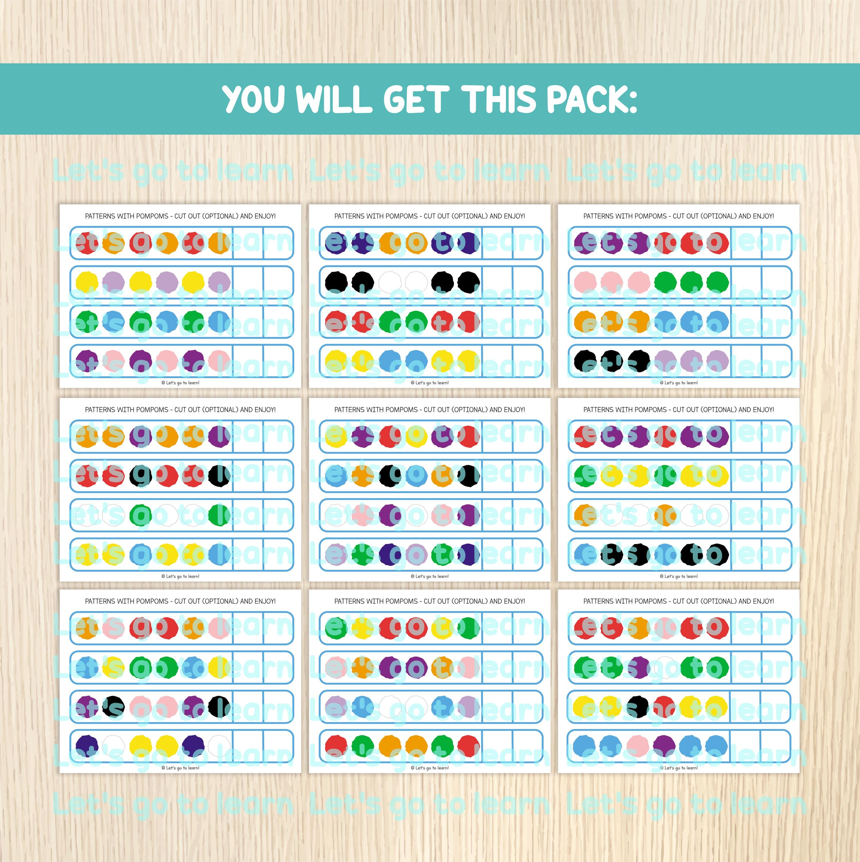 Patterns With Pom Poms for Kids - Printable Complete Patterns Mats ...