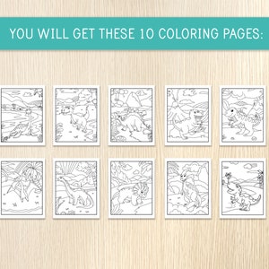Dinosaurs Coloring Pages - 10 Sheets for Kids - Dinosaur Birthday Party ...