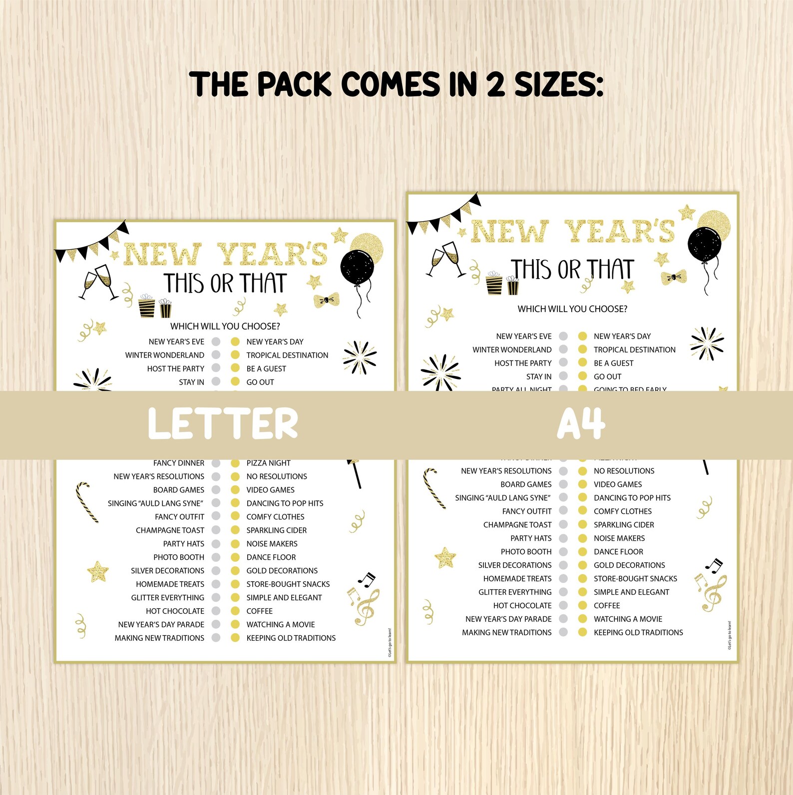 New Years This or That Game - Printable New Years Eve Game - New Years ...