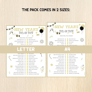 New Years This or That Game - Printable New Years Eve Game - New Years ...