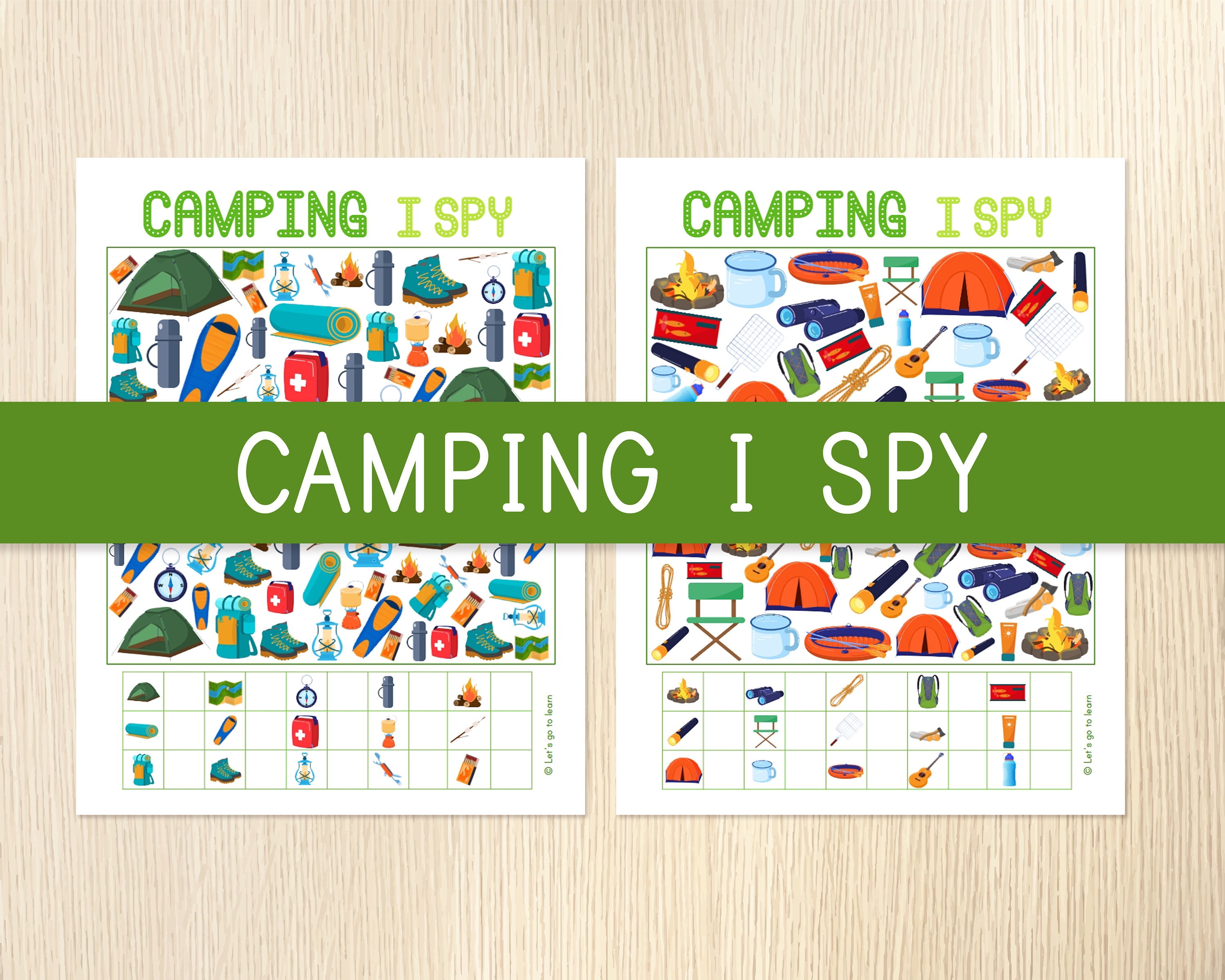 Camping I Spy, Counting Game, Look and Find, Summer Camp Activity, I ...