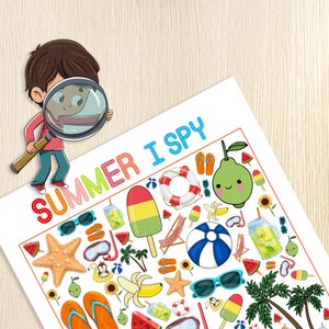 Summer I Spy, Seek and Find, Look and Find, 2 Printable Games, Party ...