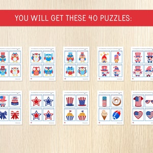 4th of July Matching Activity for Kids - USA Independence Day Party ...