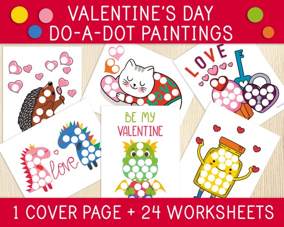 Valentine's Day Do-a-dot Paintings Toddlers and | Etsy