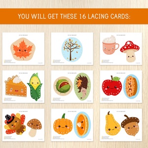 Fall Lacing Cards, Preschool Fine Motor Skill Activity, Fall Toddler ...