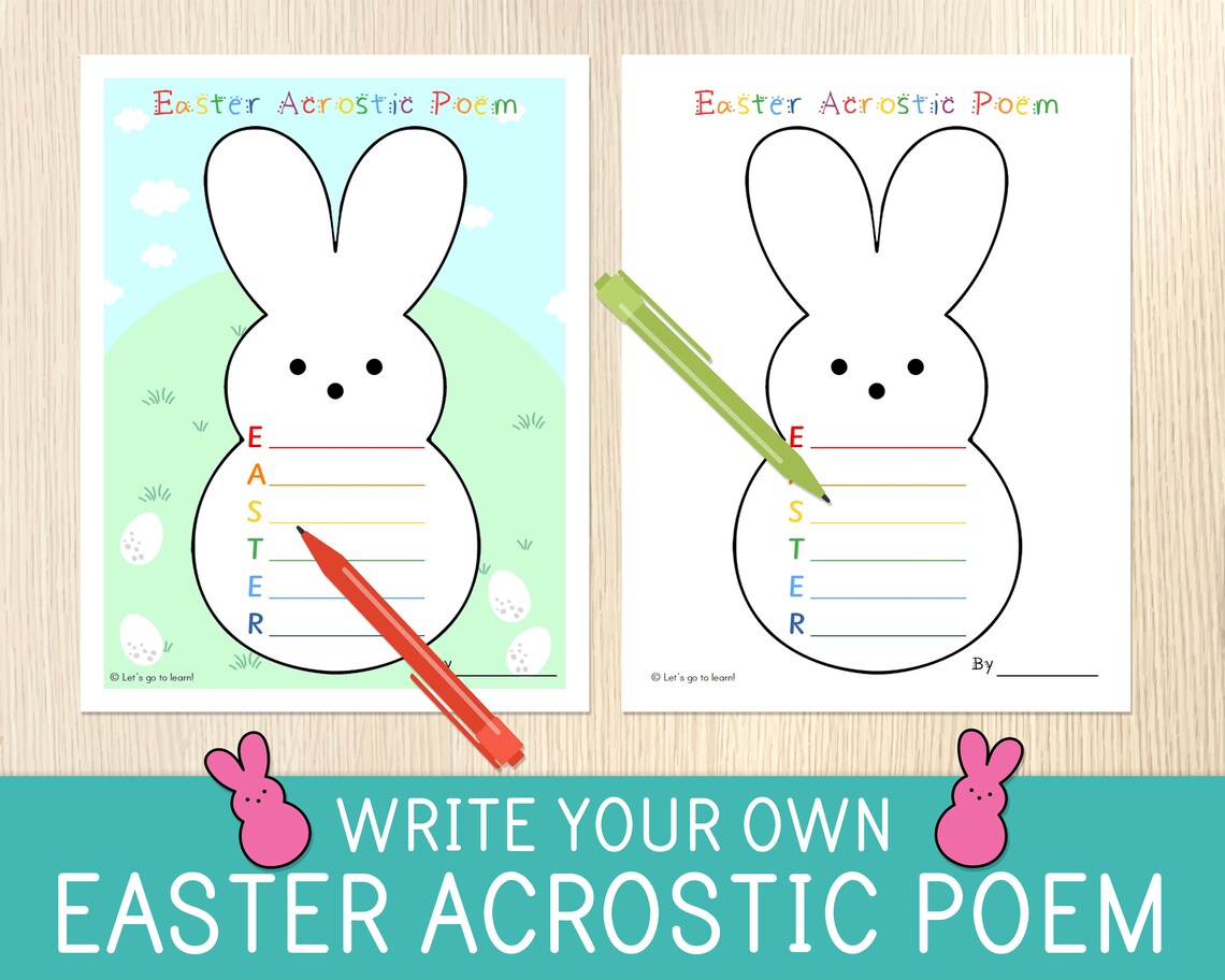 Easter Acrostic Poem Writing Activity for Kids Easter Poem - Etsy