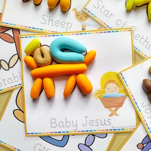 Nativity Playdough Mats, Christmas Characters, Play Doh Activity ...