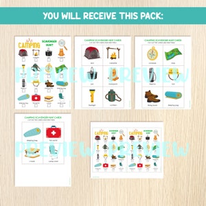 Camping Scavenger Hunt, Indoor/outdoor Treasure Hunt With Cards to Hide ...