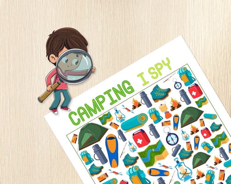 Camping I Spy, Counting Game, Look and Find, Summer Camp Activity, I ...