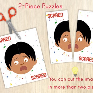 Emotion Puzzles, Matching Games, Feelings, Toddlers, Preschool Activity ...