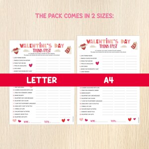 Valentine's Day Think Fast Game - Valentine's Printable Activity ...