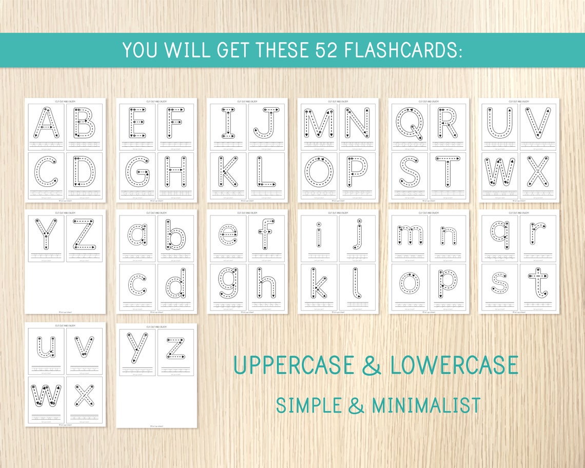 Letters Formation Flashcards, Alphabet Tracing Practice, Preschool ...