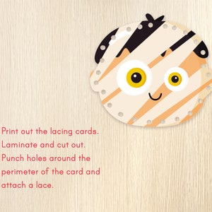 Halloween Lacing Cards, Toddler, Preschool Activity, Fine Motor Skills ...