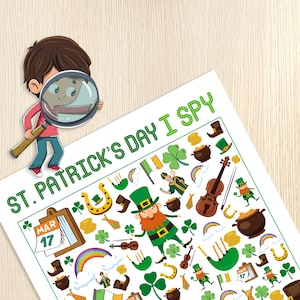 St. Patrick's Day I Spy, 2 Printable Games, Look and Find, Counting ...