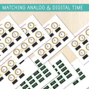 Telling Time Practice, Analog & Digital Time, Matching Game and ...