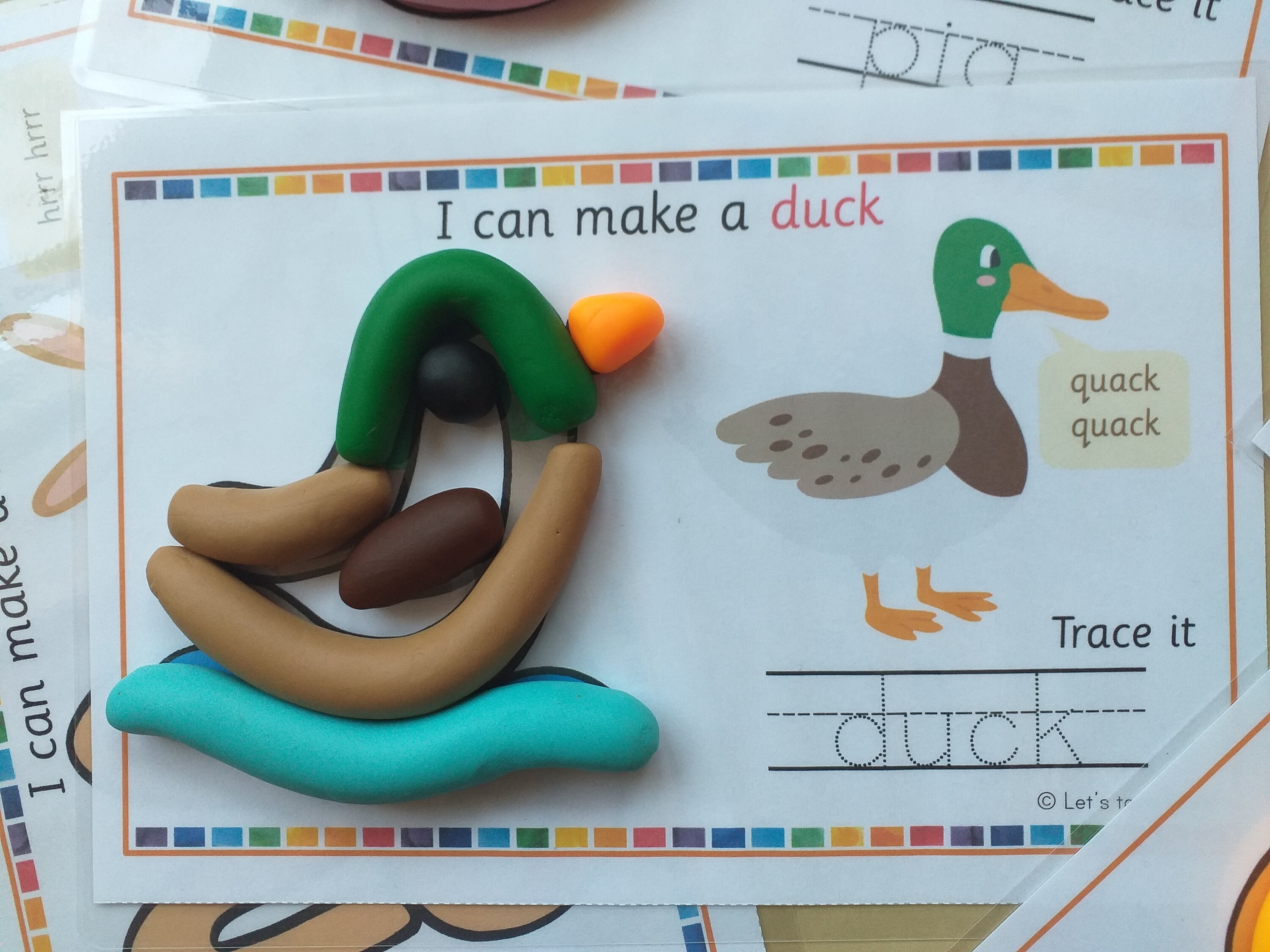 Farm Animals Playdough Mats, 12 Visual Cards, Play Doh, Toddler ...