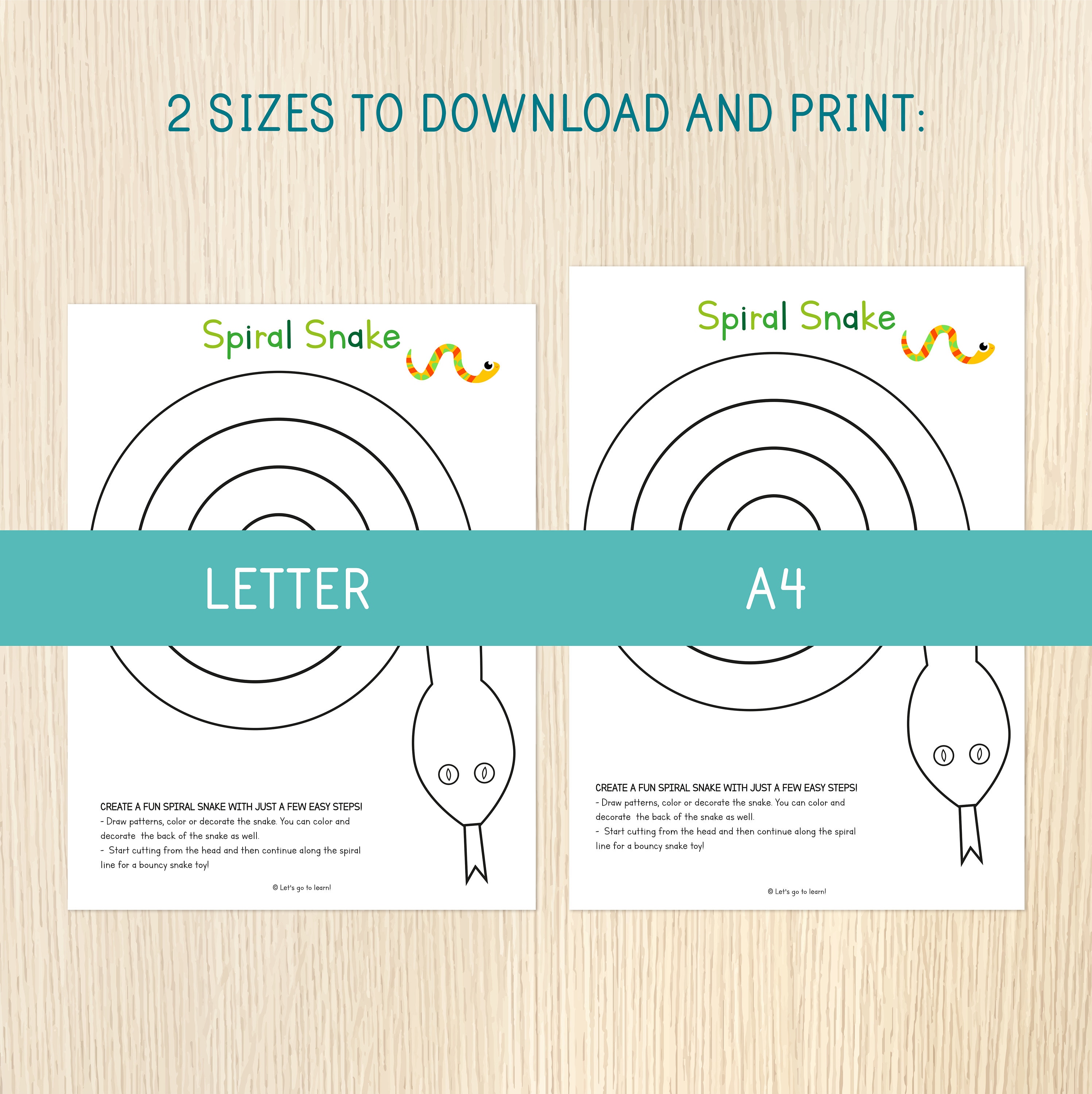 Snake Craft for Kids, Coloring & Cutting Activity, Scissor Skills ...