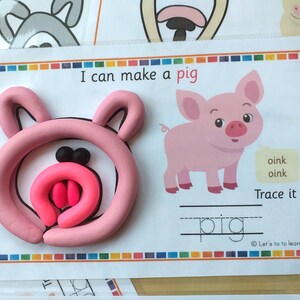 Farm Animals Playdough Mats, 12 Visual Cards, Play Doh, Toddler ...