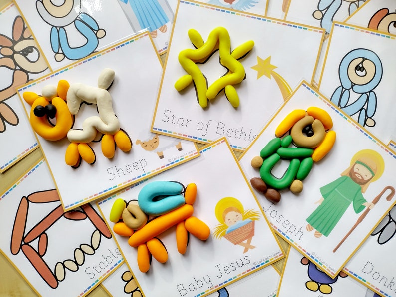 Nativity Playdough Mats, Christmas Characters, Play Doh Activity ...