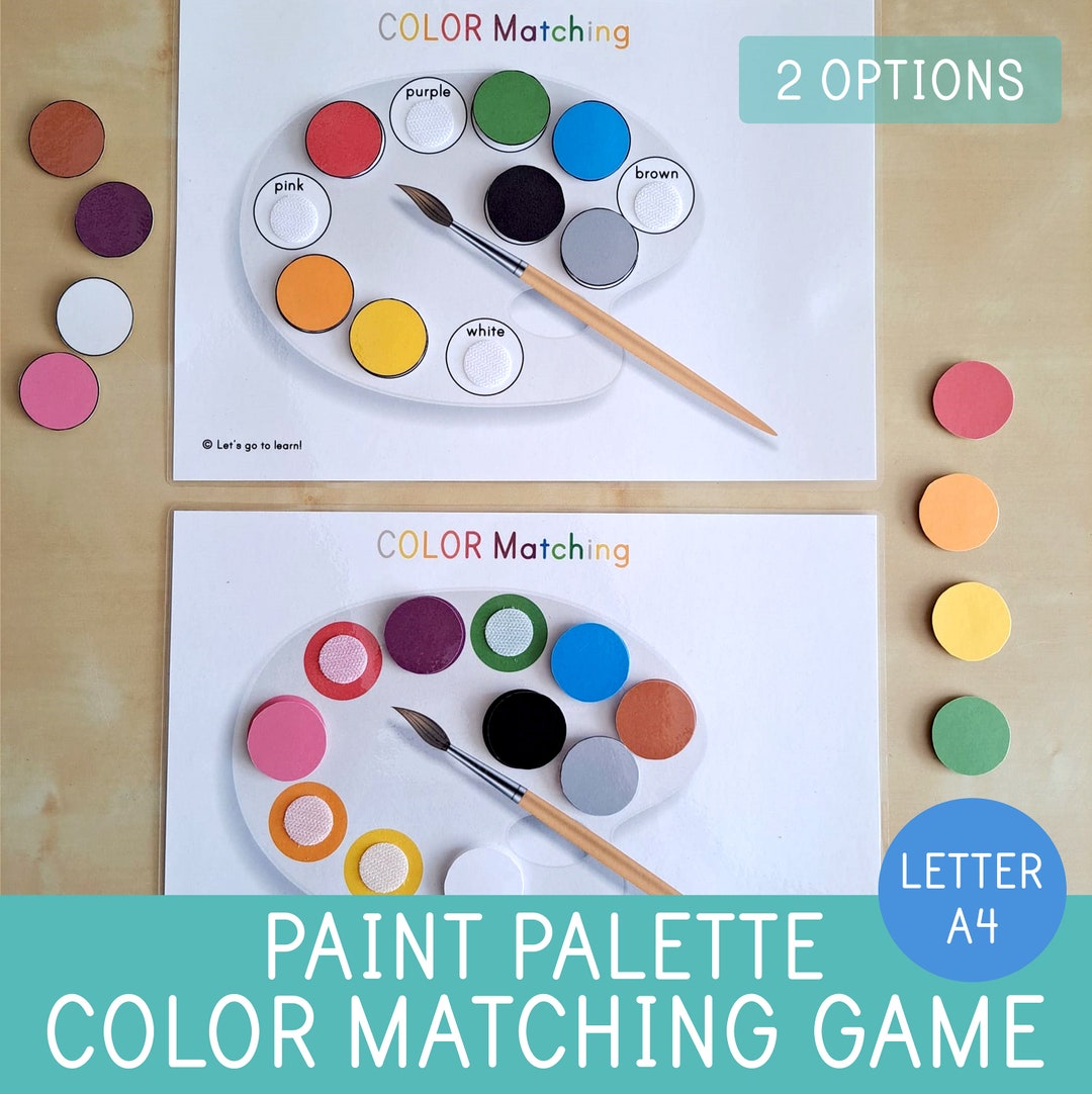 Color Matching Activity, Paint Palette Color Match, Busy Book Pages ...