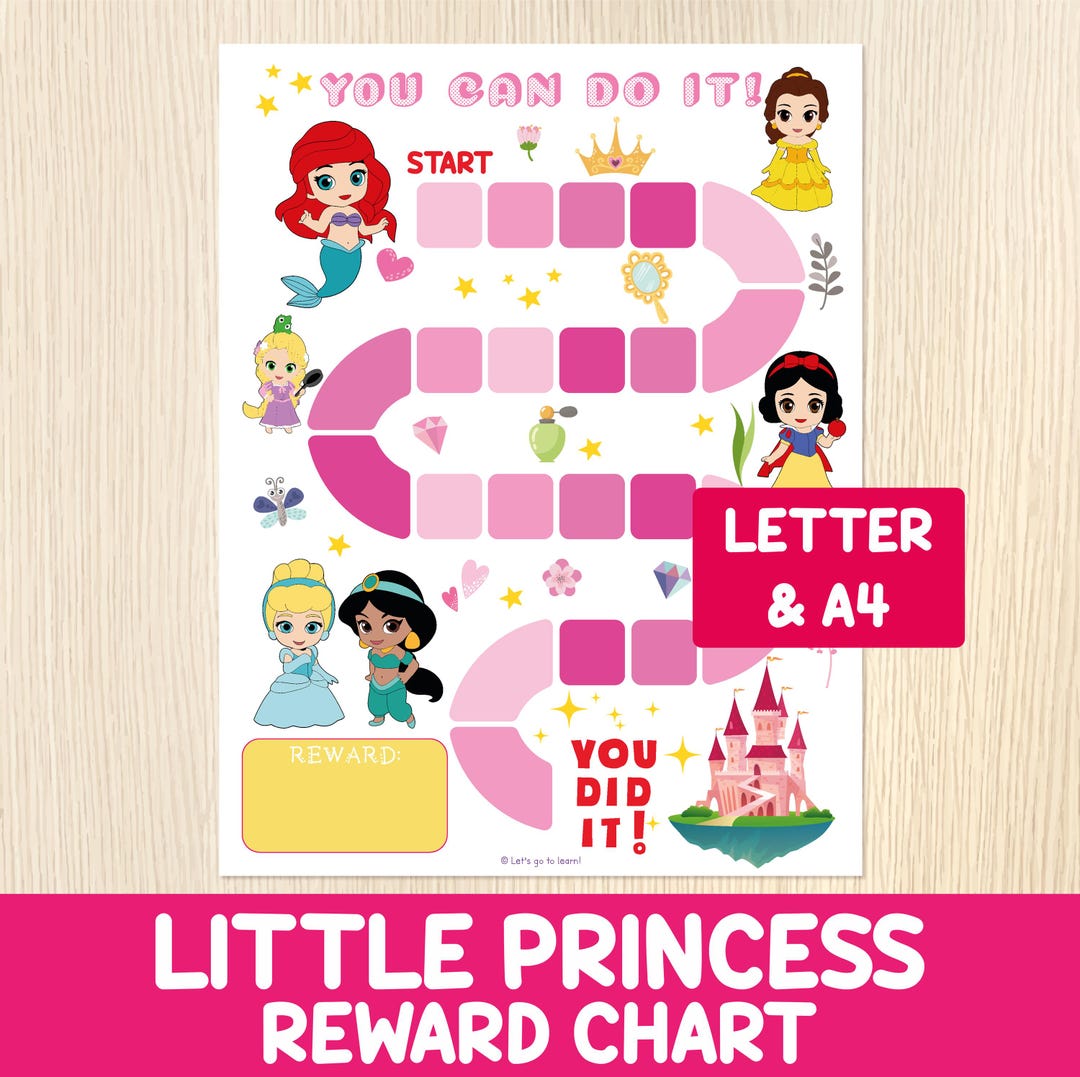 Princess Reward Chart - Little Princess Sticker Chart - Baby Princess ...