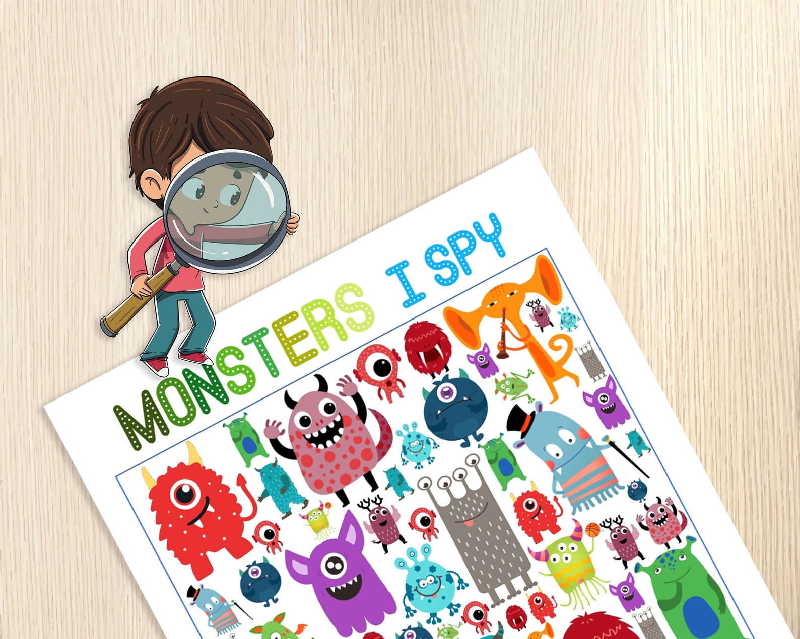 Monsters I Spy 2 Printable Games Seek and Find Look and | Etsy