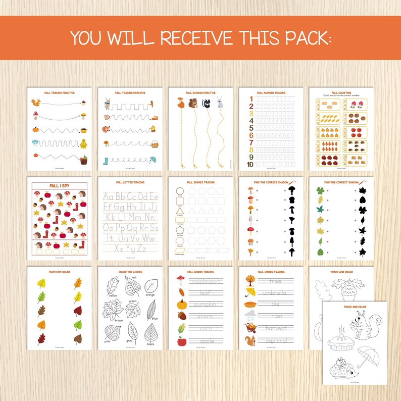 Fall Preschool Packet, Fall Activity Kids, Autumn, Homeschool Resources ...