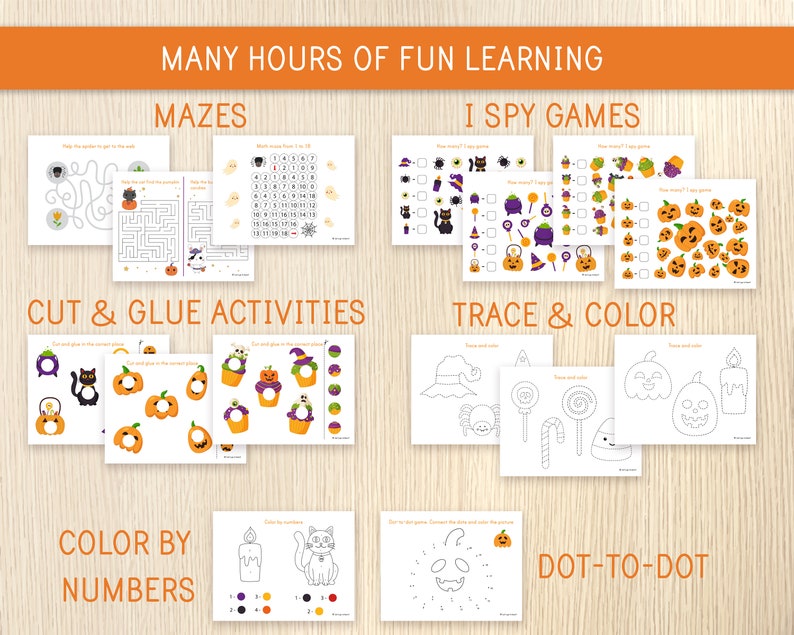 Halloween Busy Book, Learning Binder, Toddler, Preschool, Kindergarten ...