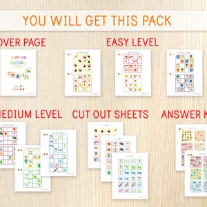 Summer Sudoku for Kids, Party Game, Summer Activity, Educational ...