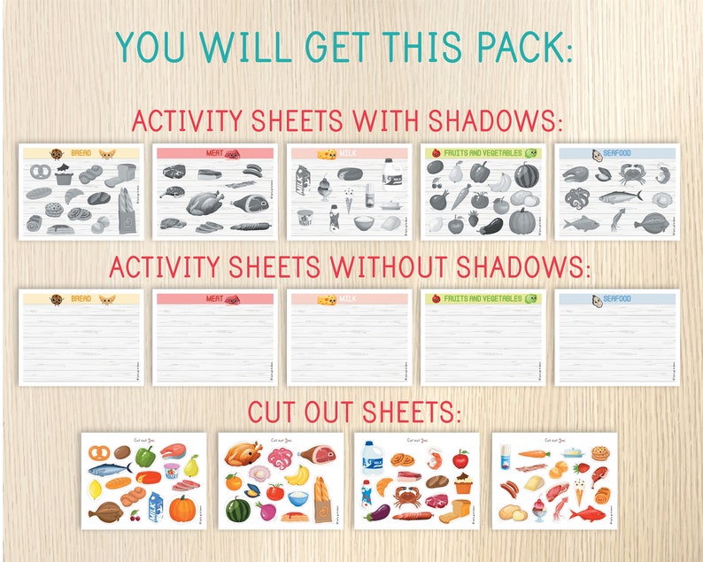 Food Sorting and Matching Activity Preschool and Kindergarten - Etsy Canada