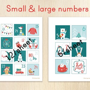 Advent Calendar Activity Cards & Numbers for Envelopes, Christmas ...