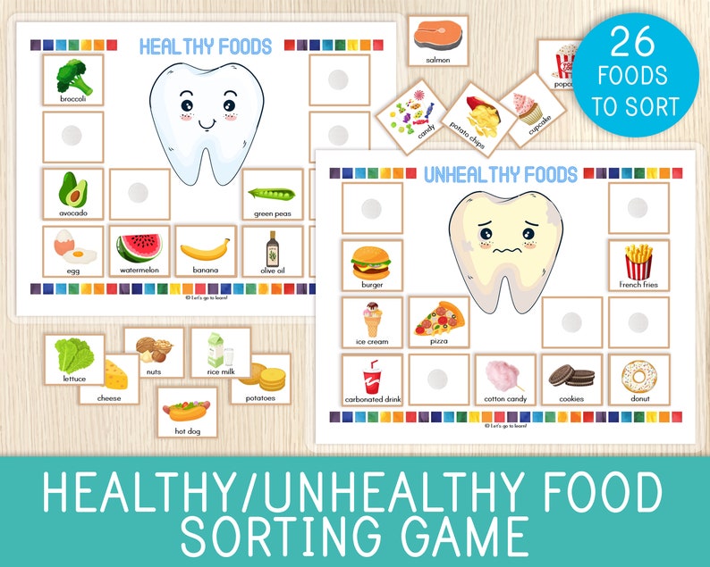 Healthy or Unhealthy Food Sorting Game Busy Book Pages - Etsy México