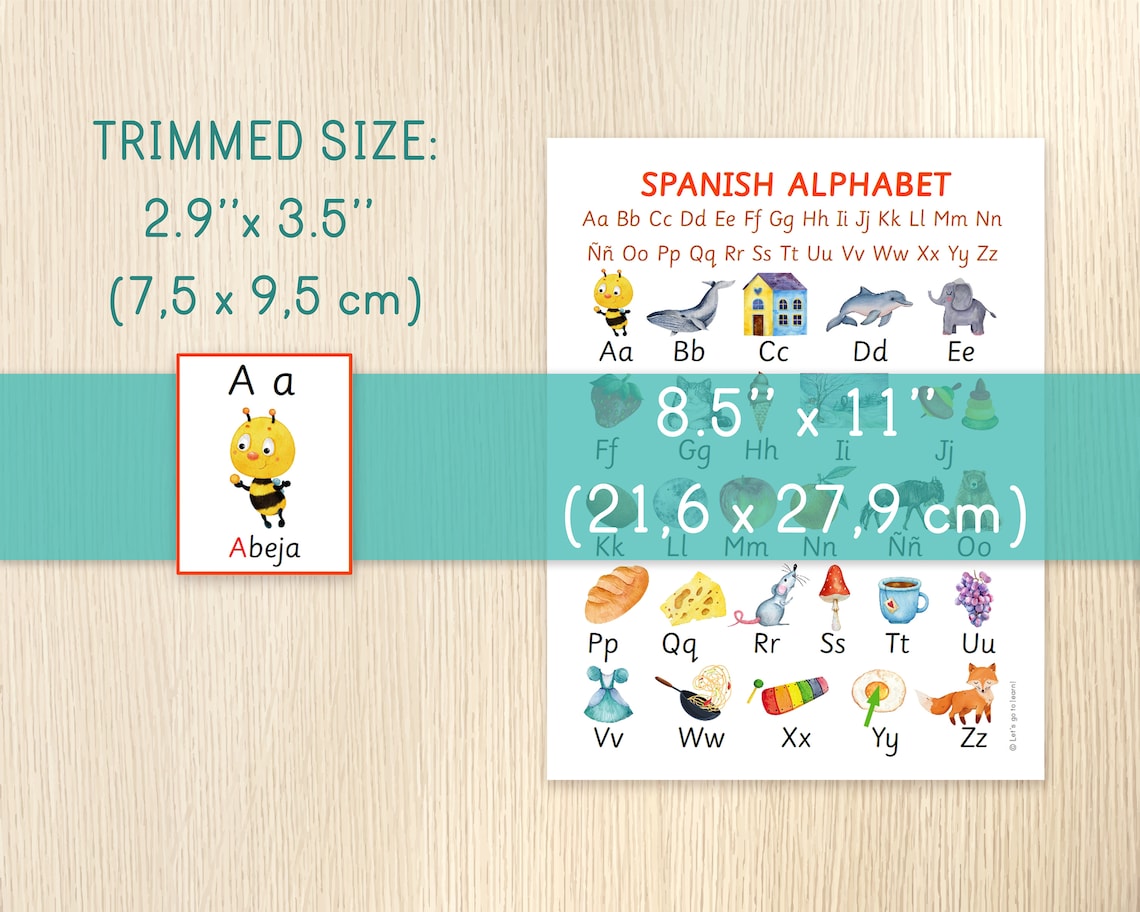 Spanish Alphabet BUNDLE 27 Flashcards 1 Chart & 1 - Etsy