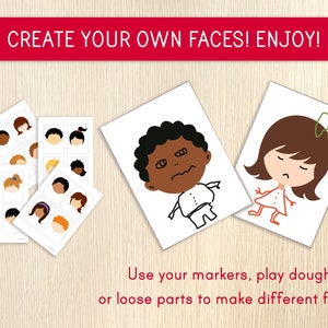 Emotions Flashcards in French & English and Blank Face Flashcards ...