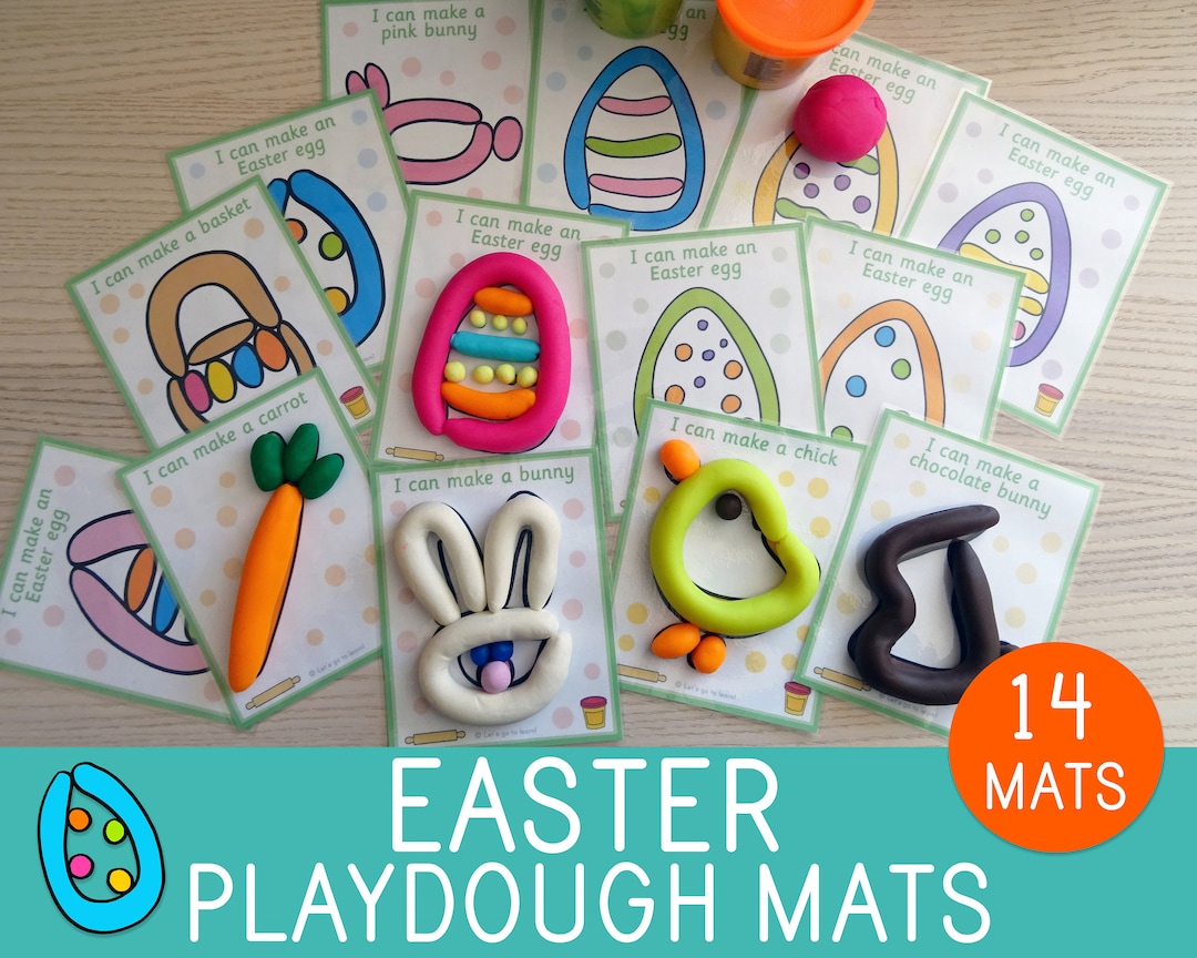 Easter Play Dough Mats, 14 Visual Cards, Play Doh, Toddler Activity ...