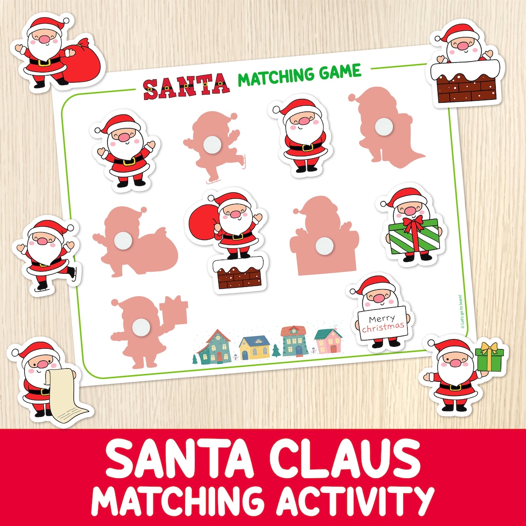 Christmas Worksheet - Santa Matching Game - Toddler & Preschool ...