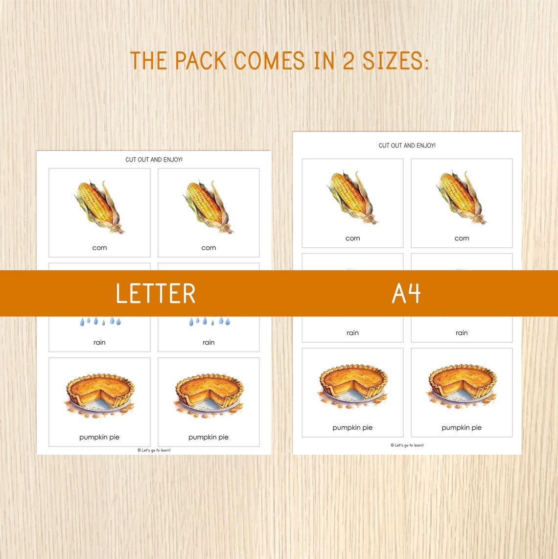 Fall Memory Game, Autumn Matching Activity, Fall Vocabulary, Visual ...