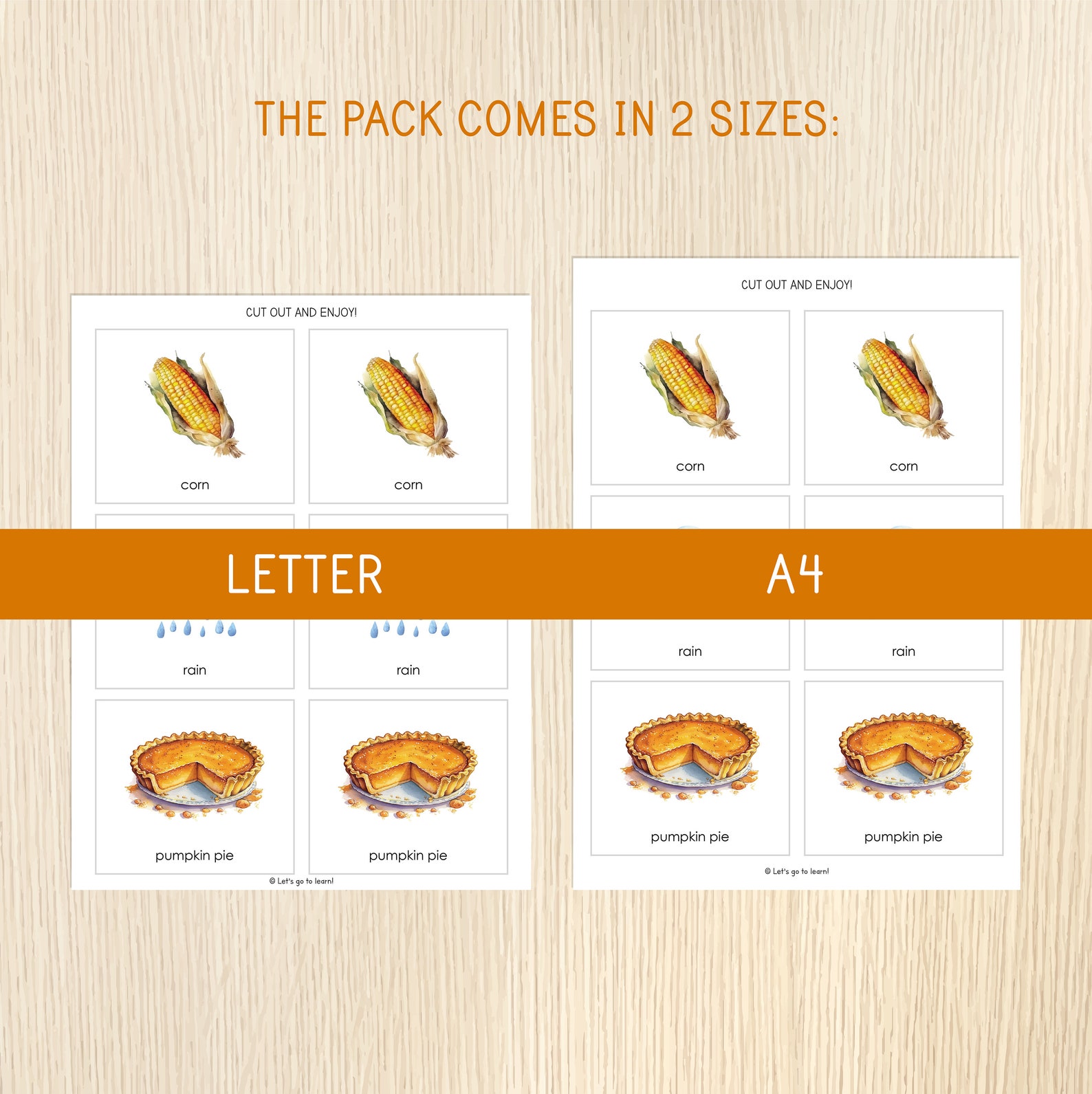 Fall Memory Game, Autumn Matching Activity, Fall Vocabulary, Visual ...
