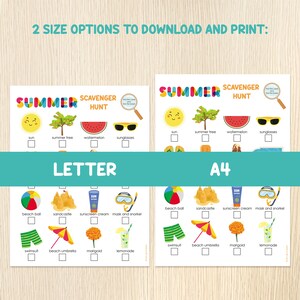 Summer Scavenger Hunt, Indoor Outdoor Treasure Hunt With Cards to Hide ...