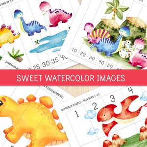 Dinosaur Number Puzzles, Sequence Puzzles, Count 1 to 20, Skip Counting ...