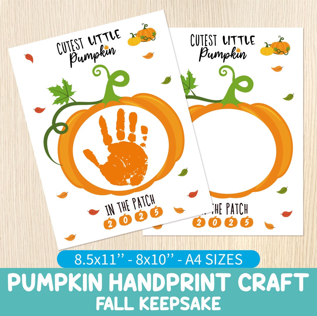 Halloween Pumpkin Handprint Craft 2025, Fall Activity, Toddler ...