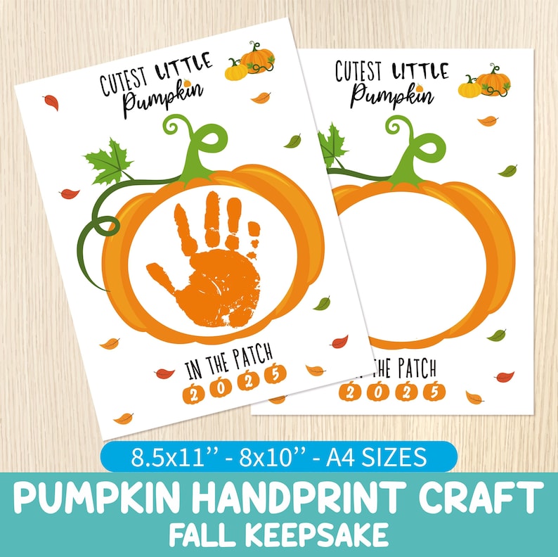 Halloween Pumpkin Handprint Craft 2025, Fall Activity, Toddler ...