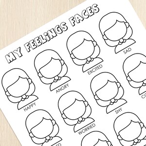 Feelings & Emotions Worksheet, Drawing Activity, Educational Printable ...