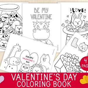 Valentine's Day Coloring Book for Kids, Coloring Pages, 1 Cover 46 ...