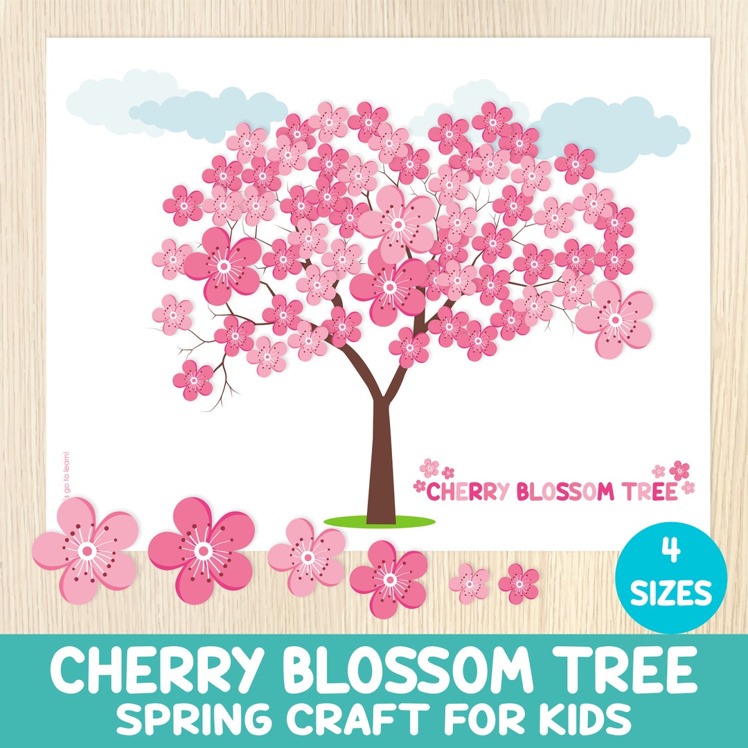 Cherry Blossom Tree Craft for Kids, Cut & Paste Activity, Spring Craft ...